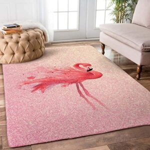 watercolor pink animal flamingo area rug animal kitchen rugs non-slip soft doormats bath carpet floor area rugs indoor outdoor rug for home dining living room bedroom flamingo tropical area rug