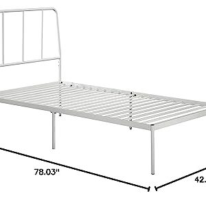 Sauder Harvey Park Twin Platform Bed, White Finish