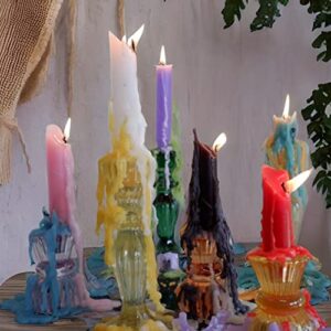 Candlestock Hippie Drippy Drip Candles - Pack of 11 Dripping Taper Candles - Wine Bottle Melting Candles (1 of Each Color)