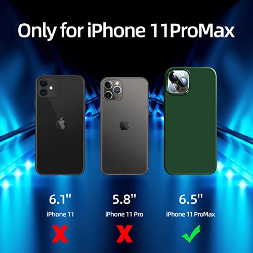 Dssairo [5 in 1 for iPhone 11 Pro Max Case, with 2 Pack Screen Protector + 2 Pack Camera Lens Protector, Liquid Silicone Ultra Slim Shockproof Protective Phone Case [Microfiber Lining] (Alpine Green)…