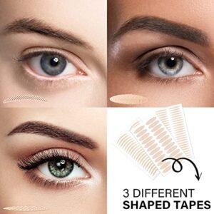 Eyelid Tape, Eyelid Lifter Strips, Double Eyelid Tape for Hooded Eyes Invisible Lifting Droopy Uneven Mono Eyelids, 3 Shapes, 480Pcs