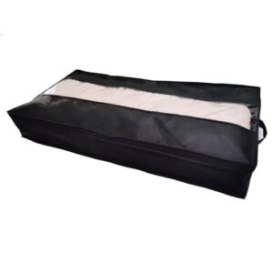 askawte 75l under bed storage containers, large capacity blanket storage bags with reinforced handle, organization and storage for comforters, bedroom, closet, college dorm, sheets, clothes (black)