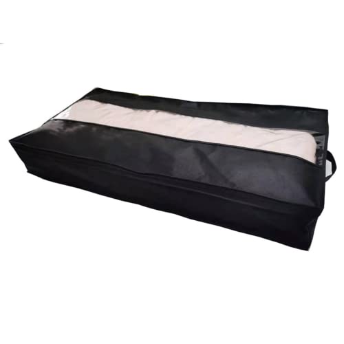 ASKAWTE 75L Under Bed Storage Containers, Large Capacity Blanket Storage Bags with Reinforced Handle, Organization and Storage for Comforters, Bedroom, Closet, College Dorm, Sheets, Clothes (Black)