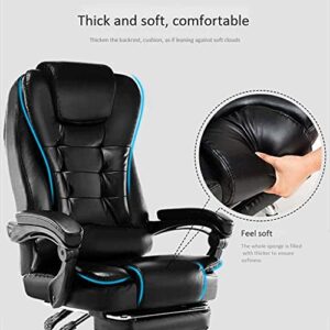 WYKDD High-Back Leather Executive Office/Computer Chair with Arms - Ergonomic Swivel Chair (Color : Black)