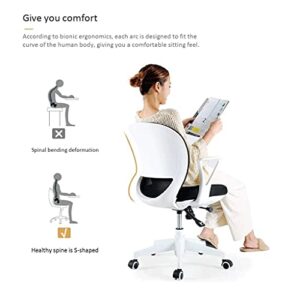 WYKDD Microfiber Perfect Posture Deluxe Office Task Chair. Comfortable Chair, Computer Desk Chairs, Task Chair for Home, Office, (Color : D)