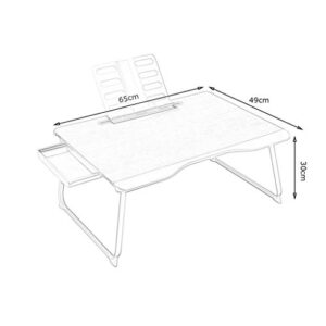 WYKDD Computer Desk - Laptop Desk Bed Desk Folding Student Dormitory Desk Bedroom Bay Window Lazy Small Table Anti-Slip Hand Guard Computer Table，65x49x30cm (Color : D)