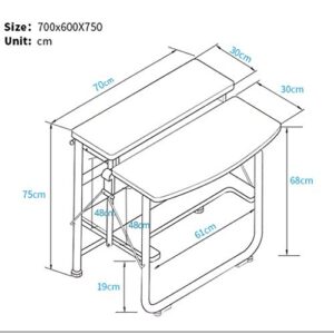 WYKDD Height Sit Stand Workstation, Mobile Standing Desk, Stand Up Computer Desk with Dual Surface for Home Office