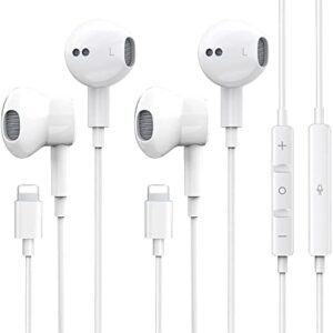 2 Pack for Apple EarPods Headphones with Lightning Connector Wired Earbuds Wired Headphones (Built-in Microphone & Volume Control) Compatible with iPhone 13/12/11 Pro Max/XS/XR/X/7/8 Plus/iPad/iPod