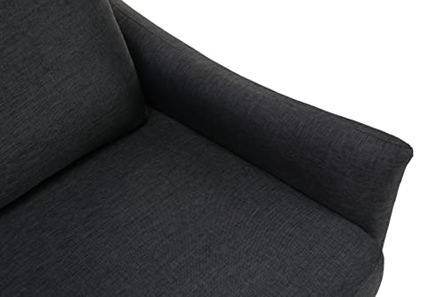 LCH 66.9" Modern Fabric, Upholstered Wood Base-Two-Cushion Design Furniture Suitable for Small Spaces, Living Room, Office, Soft Couch Easy to Install (Dark Grey, Loveseat), Sofa