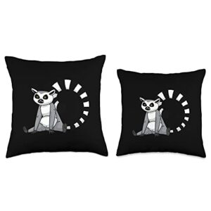 can i have some rest? lemur gift store motif graph can i Have Some restlemur Throw Pillow, 16x16, Multicolor