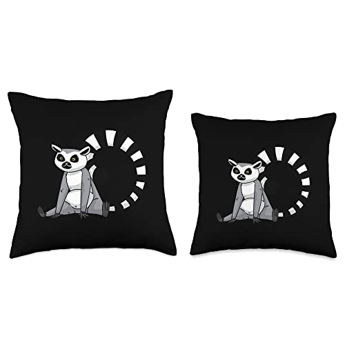 can i have some rest? lemur gift store motif graph can i Have Some restlemur Throw Pillow, 16x16, Multicolor