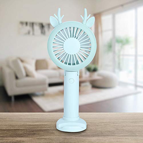 Boxwizard Handheld Fan Portable Battery USB Fan Mini Fan Electric Rechargeable Battery Foldable Handheld Folding Desk Fan Charging for Travel Office Room(A)