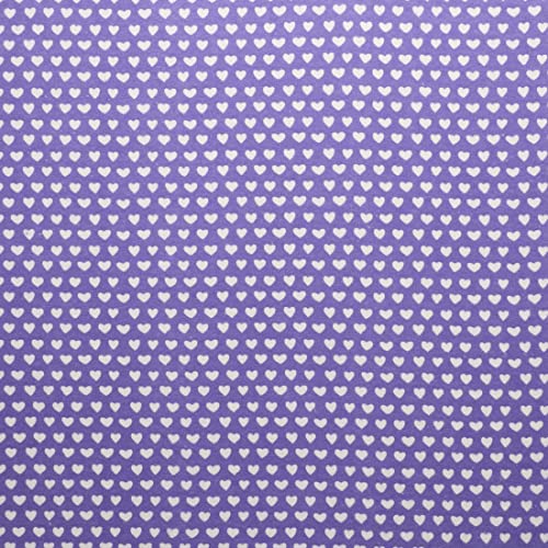 Mook Fabrics Flannel PRT Hearts, Purple