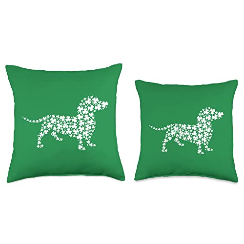 St Patricks Day Dachshund St Patricks Day Ireland Irish Dachshund Dog Lover Throw Pillow, 16x16, Multicolor