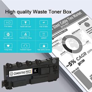 C540X75G Compatible (2 Pack, Black) High Yield Waste Toner Box Replacement for Lexmark C544 and x544 Series Printers Ink Cartridge, Sold by NUC