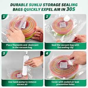 3D Printer Filament Vacuum Storage Kits and 3D Printer PLA Filament 1KG Rainbow, Remove Moisture from Damp Filaments, Spool Storage Sealing Bags Kits, 32 * 34CM(12.59 * 13.38inch)