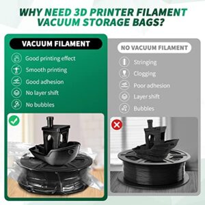 3D Printer Filament Vacuum Storage Kits and 3D Printer PLA Filament 1KG Rainbow, Remove Moisture from Damp Filaments, Spool Storage Sealing Bags Kits, 32 * 34CM(12.59 * 13.38inch)