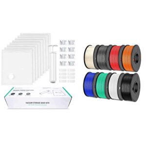 3d printer filament vacuum storage kits and 3d printer pla filament 250g bundle, remove moisture from damp filaments, spool storage sealing bags kits, 32 * 34cm(12.59 * 13.38inch)