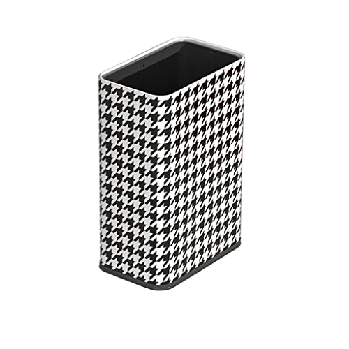 BONAD Bathroom Trash Can Houndstooth Double-Layer No Cover Household Trash Can Living Room Toilet Bathroom Bedroom Crevice Fashion High-Value Trash Can Wastebasket (Color : 8L)