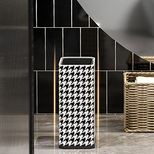 BONAD Bathroom Trash Can Houndstooth Double-Layer No Cover Household Trash Can Living Room Toilet Bathroom Bedroom Crevice Fashion High-Value Trash Can Wastebasket (Color : 8L)