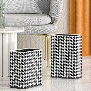 BONAD Bathroom Trash Can Houndstooth Double-Layer No Cover Household Trash Can Living Room Toilet Bathroom Bedroom Crevice Fashion High-Value Trash Can Wastebasket (Color : 8L)