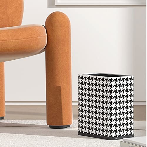 BONAD Bathroom Trash Can Houndstooth Double-Layer No Cover Household Trash Can Living Room Toilet Bathroom Bedroom Crevice Fashion High-Value Trash Can Wastebasket (Color : 8L)