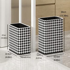 BONAD Bathroom Trash Can Houndstooth Double-Layer No Cover Household Trash Can Living Room Toilet Bathroom Bedroom Crevice Fashion High-Value Trash Can Wastebasket (Color : 8L)