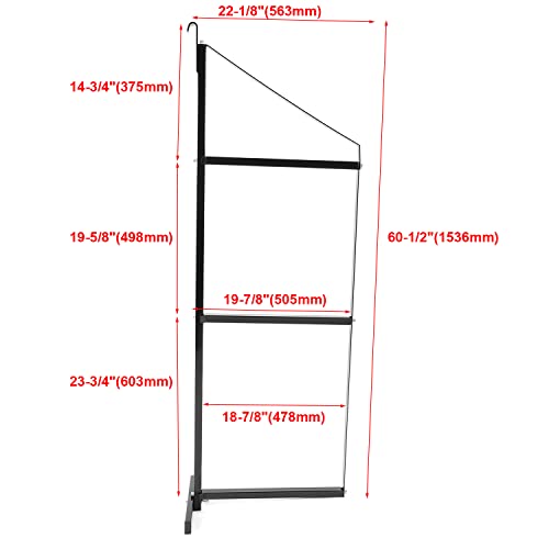 KUAFU 60 1/2" X 22 1/8" Container Shelving Shelf Bracket Universal for Shipping Container Hang & Hook Shelving Brackets Storage Cargo Shelves -2PCS