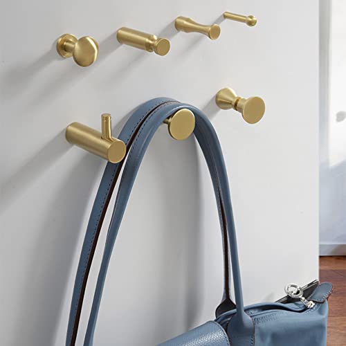 Coat Hook 8 Pack Gold Towel Hook Retro Brushed Brass Wall Robe Hangers with Screws for Bathroom, Bedroom and Kitchen Hanging Coat, Hat, Scarf, Robe & Bag ( Color : B )