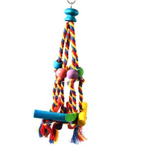 KAMOD Bird Chewing Toy Funny Cotton Rope Parrot Toy Bite Resistant Bird Tearing Toy Cockatiels Training Toy