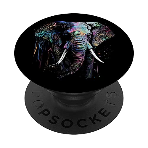 Elephant Colorful Art Print Elefante PopSockets Swappable PopGrip