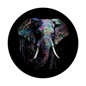 Elephant Colorful Art Print Elefante PopSockets Swappable PopGrip