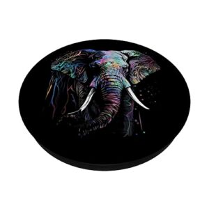 Elephant Colorful Art Print Elefante PopSockets Swappable PopGrip