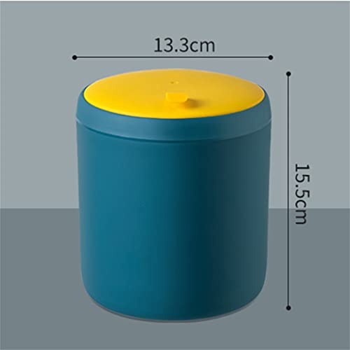 MFCHY Mini Trash Can Waste Bins Desktop Garbage Basket Home Table Plastic Trash Can Office Supplies ( Color : Blue , Size : 1pcs )