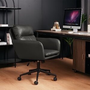 Sepnine Modern Executive Office Chair,PU Leather Ergonomic Computer Desk Chair with Pillow Pad,Adjustable Tilt Lock Swivel Rolling Chair for Adult,Adjustable Back 16°