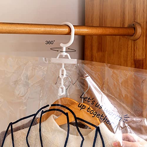 HAGUAN Hanging Compressible Storage Bag, Reusable Hanging Vacuum Storage Bags Space Saver Bags for Clothes, Vacuum Storage Bags for Home Closet Organization (5PCS,M (67 * 90cm))