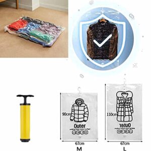 HAGUAN Hanging Compressible Storage Bag, Reusable Hanging Vacuum Storage Bags Space Saver Bags for Clothes, Vacuum Storage Bags for Home Closet Organization (5PCS,M (67 * 90cm))