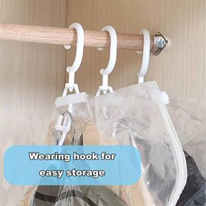 HAGUAN Hanging Compressible Storage Bag, Reusable Hanging Vacuum Storage Bags Space Saver Bags for Clothes, Vacuum Storage Bags for Home Closet Organization (5PCS,M (67 * 90cm))