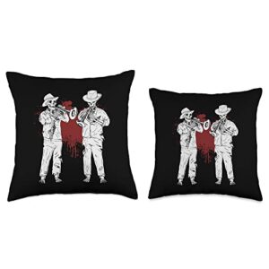 Trumpet Gifts For Jazz Music Players Zombie Player Jazz Music Lover Men Trumpet Throw Pillow, 18x18, Multicolor