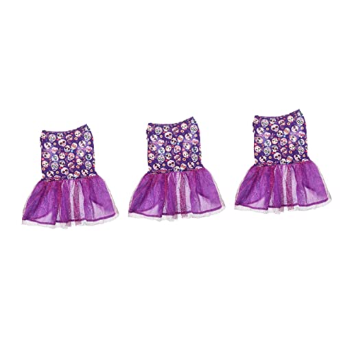 Doggy Clothes 3pcs Party Pet Cosplay Supplies Clothes Skirt Supply Cat Accessory Apparel Puppy Funny Princess Dresses Dress Dog Costume Breathable Lace Tutu Decor Halloween Girl Clothing