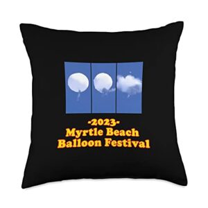 china spy balloon meme humor 2023 myrtle beach balloon festival throw pillow, 18x18, multicolor