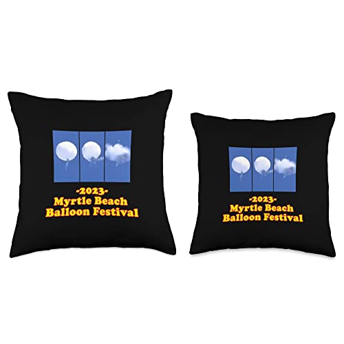 China Spy Balloon Meme Humor 2023 Myrtle Beach Balloon Festival Throw Pillow, 18x18, Multicolor