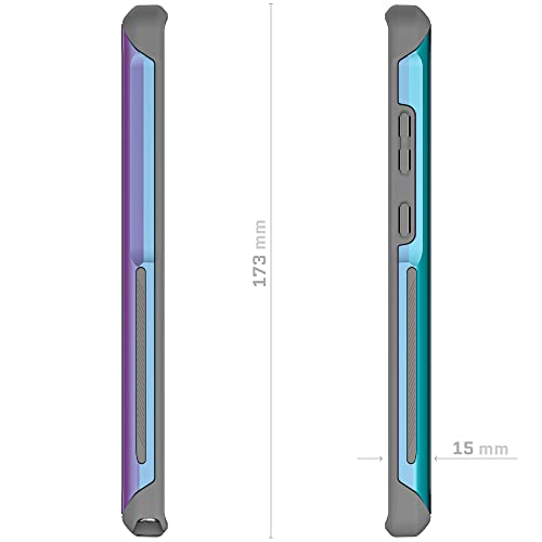 Ghostek ATOMIC slim Samsung Galaxy S23 Ultra Phone Case with Clear Back and Iridescent Aluminum Bumper S-Pen Stylus Cutout Shockproof Phone Cover Designed for 2022 Samsung S23 Ultra (6.8") (Prismatic)