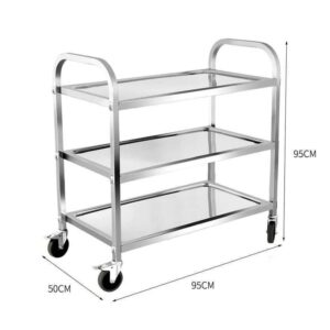 ZLXDP 3 Shelf Kitchen Trolley Commercial Food Pantry with Wheels Kitchen Storage Rack