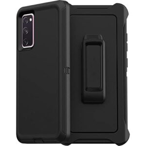 defender case compatible with samsung galaxy s20 fe case 5g - black