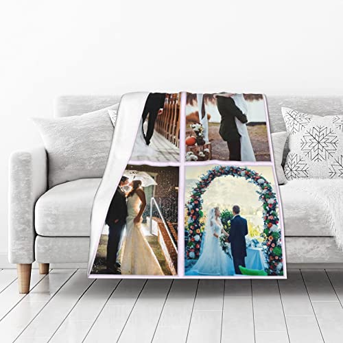 Custom Blanket With Photo Text Personalized Throw Blanket For Baby Mother Father Adult Friends Lovers Dog Pets Birthday Anniversary Wedding Gifts Flannel Blanket Mother's Day Father's Day Christmas