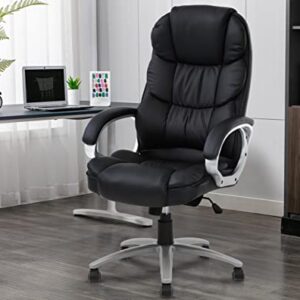 Big and Tall Office Chair High Back Executive Office Chair Comfortable Thickening Padded Cushion Leather Chair All Day Comfort Wide Seat Ergonomic Computer Desk Chair with Armrest