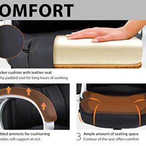 Big and Tall Office Chair High Back Executive Office Chair Comfortable Thickening Padded Cushion Leather Chair All Day Comfort Wide Seat Ergonomic Computer Desk Chair with Armrest