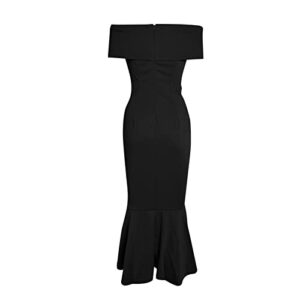 Bodycon Dresses for Women, Sequin Dress Long Sleeve Sun Dresses Women's Maxi Summer Women's Solid Color Sheath Sleeveless Bow Fishtail Dress Sexy Waist Gown Shipping Items Dress (L, Black)