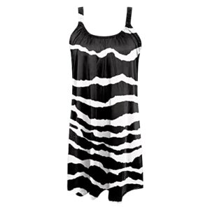 Dresses That Hide Belly Fat, Casual Summer Dresses for Women Black Wrap Dress Tall Maxi Dress Women's Fashion Printed Strapless Camisole Sleeveless Sling Dress Long Dresses Maxi (L, Black)